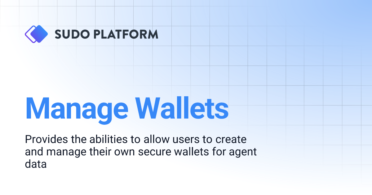 Manage Wallets | Sudo Platform